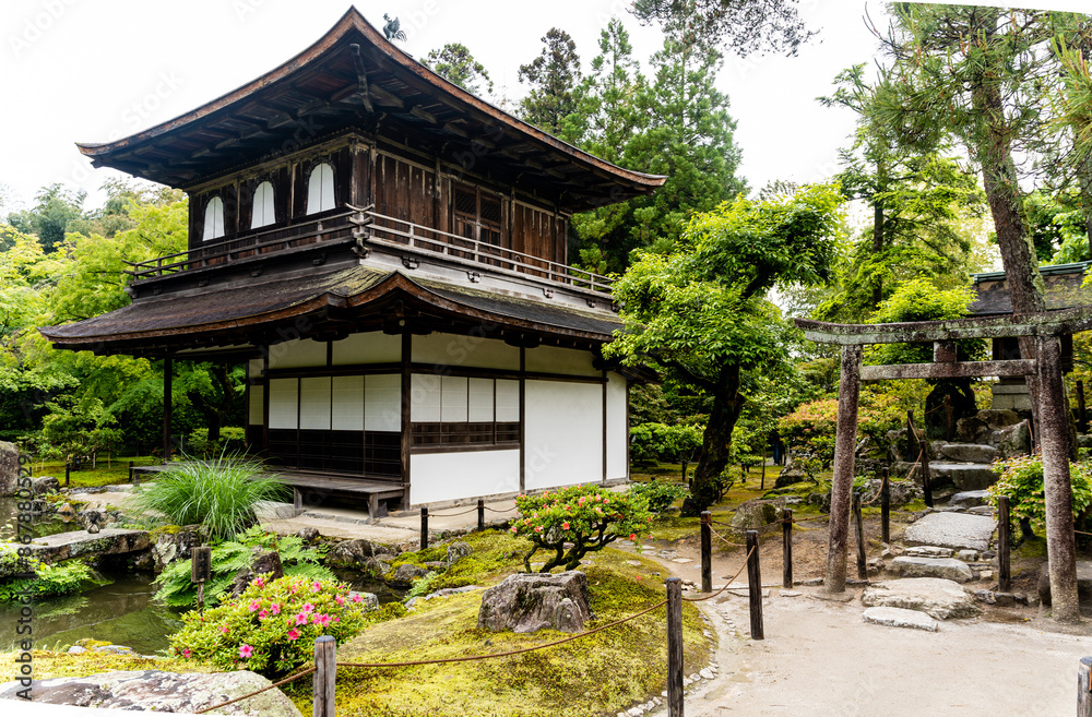 Main building called "Kannonden" of Ginkaku-ji (or Jissho-ji), a ...