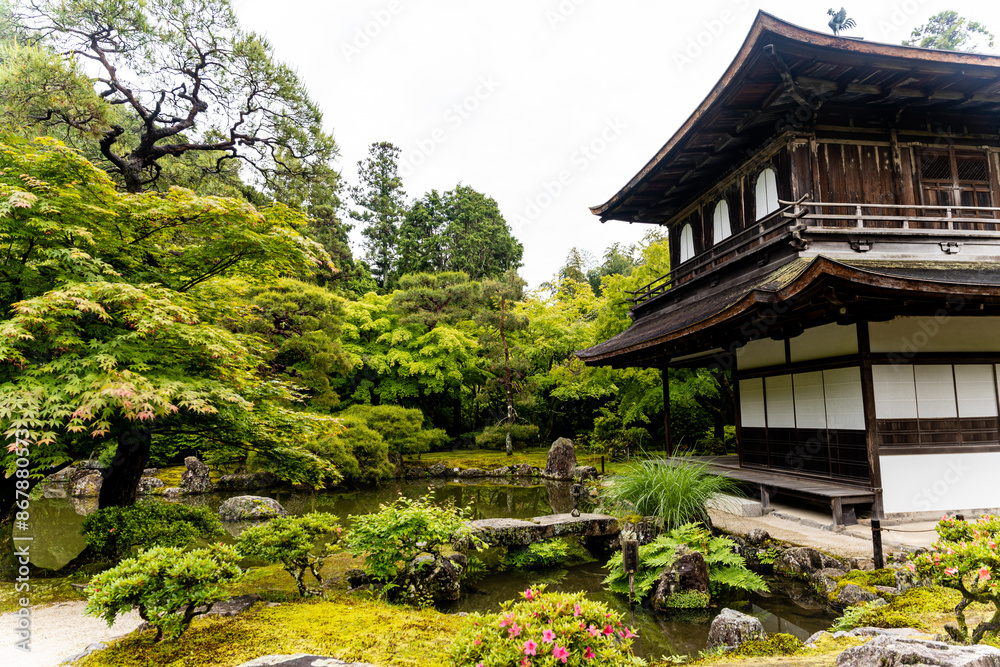 Main building called "Kannonden" of Ginkaku-ji (or Jissho-ji), a ...