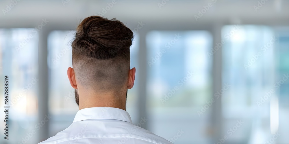 Feeling disconnected in a corporate office A man in his 40s. Concept ...