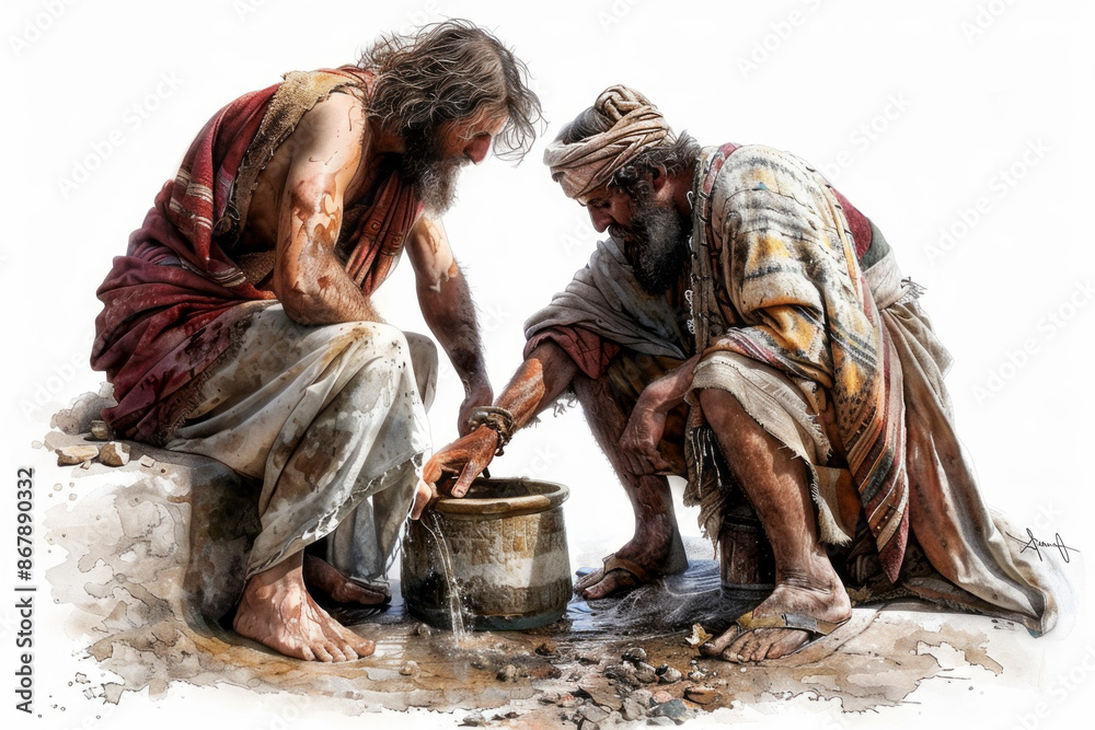 Washing of the Feet. Jesus. Maundy Holy Thursday. New Testament ...