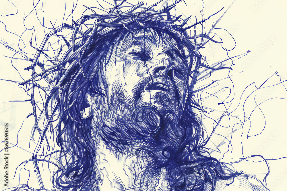 sketch drawing of Jesus dies on the Cross. The Crucifixion and Death of ...