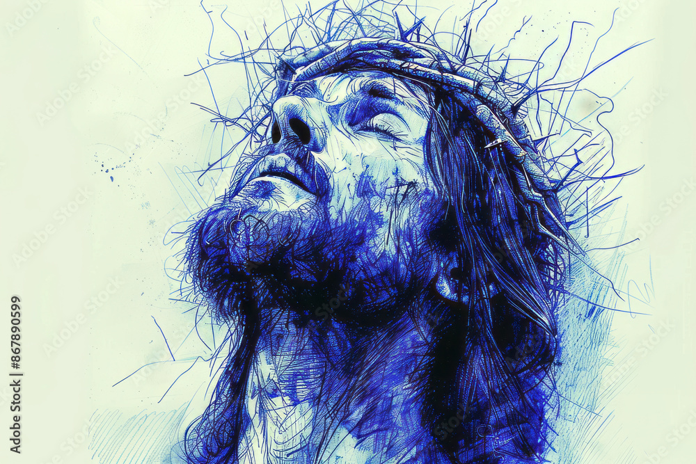 sketch drawing of Jesus dies on the Cross. The Crucifixion and Death of ...