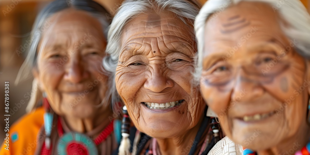 Proud multigenerational Native American women from Taos Pueblo New ...