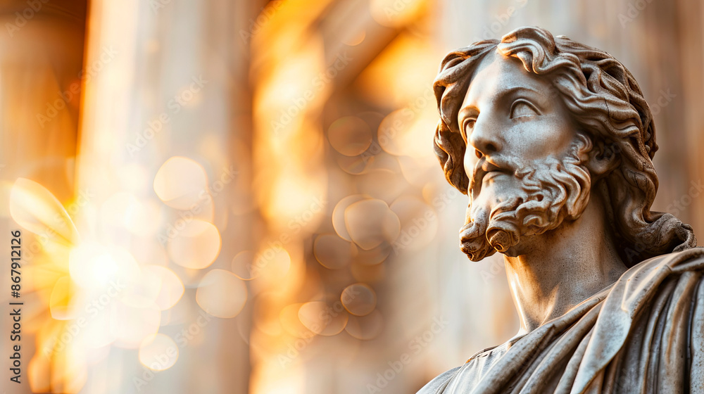 Golden statue of Jesus Christ with radiant light, symbolizing divinity ...