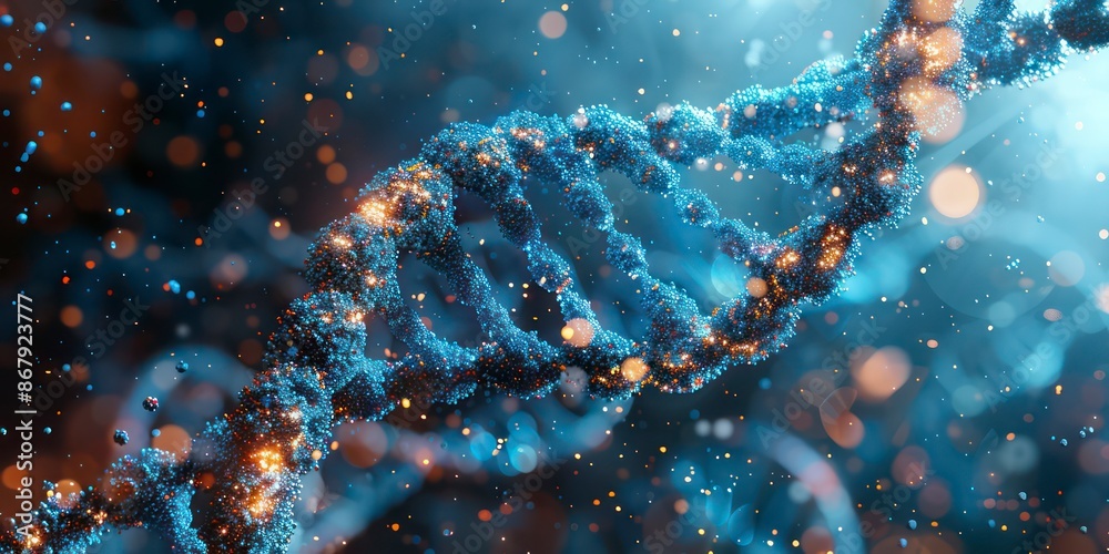 wallpaper illustration symbol of a dna genome structure with blurred ...