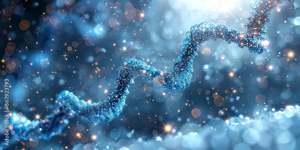 wallpaper illustration symbol of a dna genome structure with blurred ...