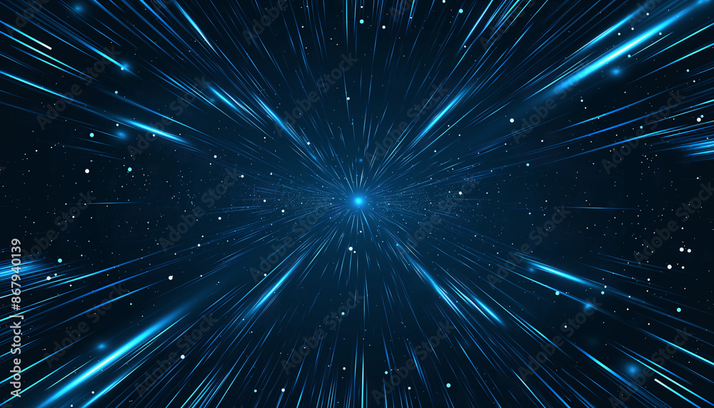 Hyper Speed Warp Sun Rays or Explosion Boom for Comic Books Radial Background Vector, space ...