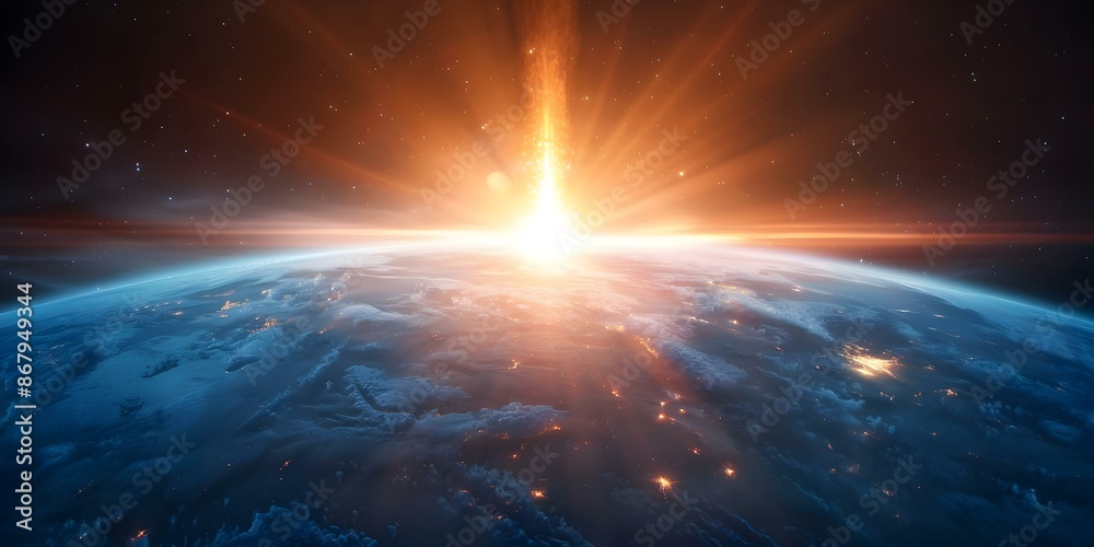 A catastrophic impact A massive meteor strikes Earth, leading to ...