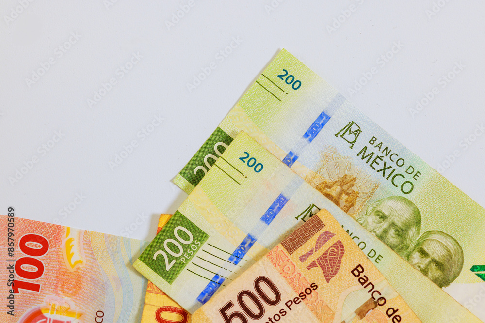 Pesos are issued by National Bank of Mexico in various denominations ...