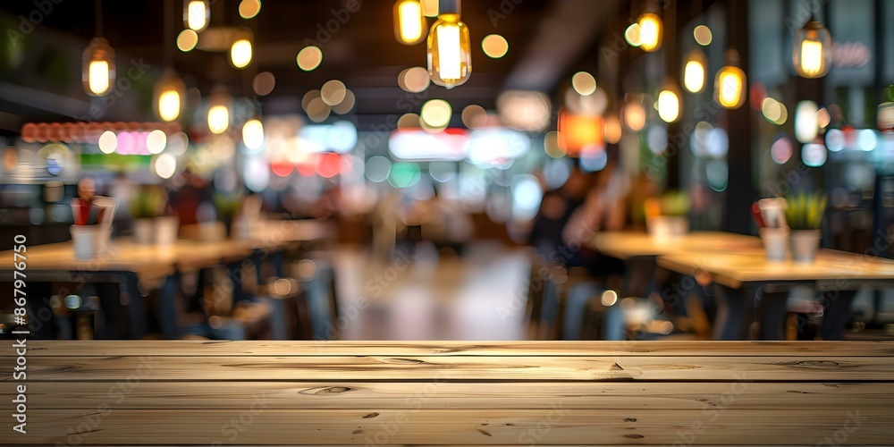 Indoor food court with diverse dining options seating and diners in ...