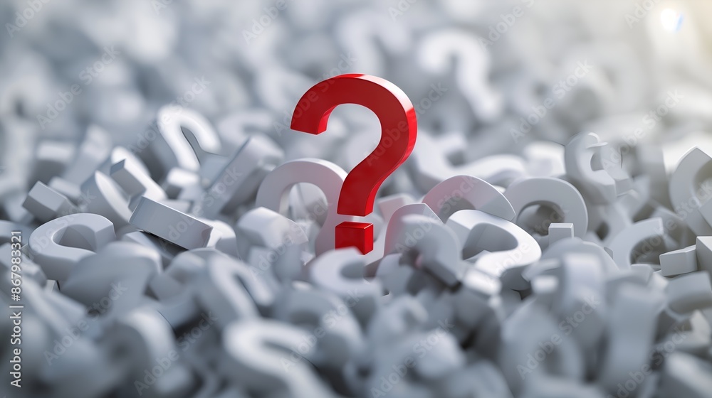 Curiosity Highlighted: Red Question Mark Stands Out In Sea Of White ...