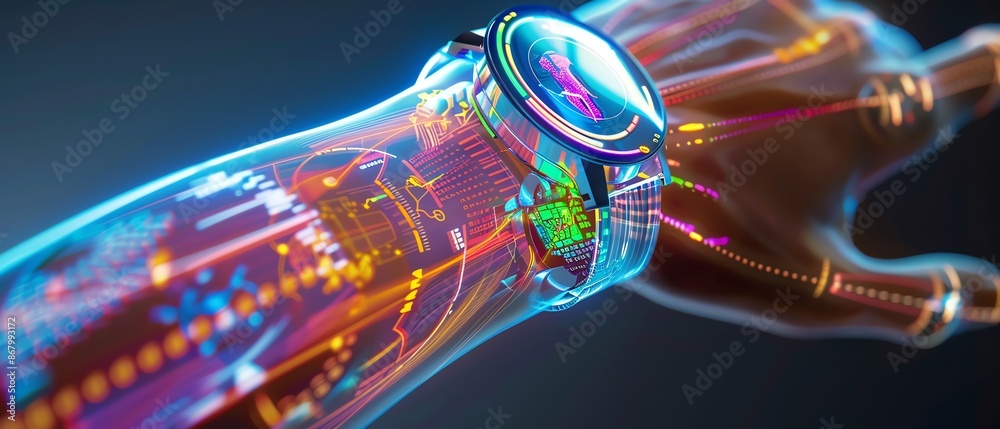 Futuristic wearable technology seamlessly integrated with the human ...