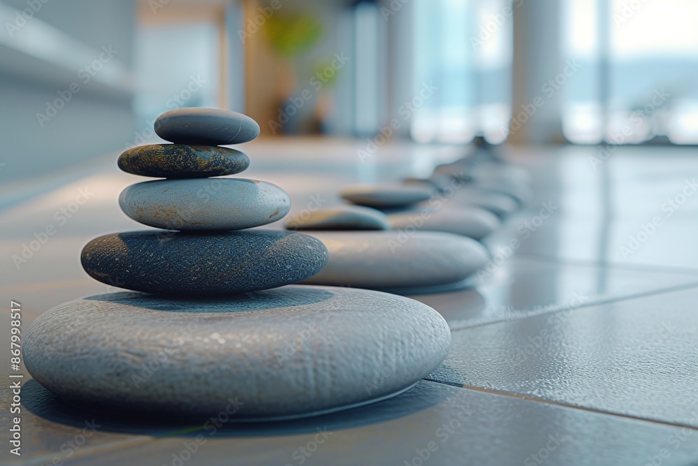 Spa, balance, meditation and zen minimal modern concept. Stack of stone ...