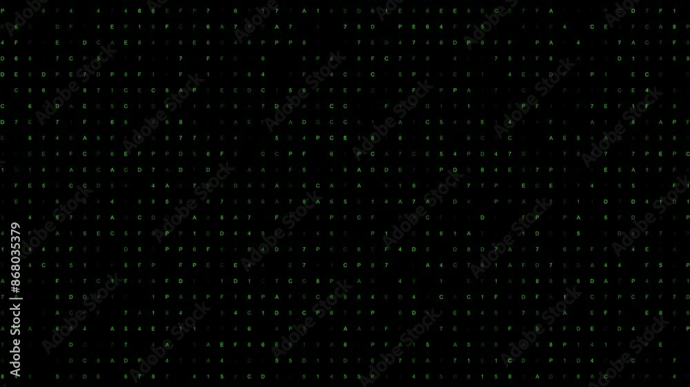 Numbers change in binary code. Blue matrix Digital binary code Modern technology hex code ...