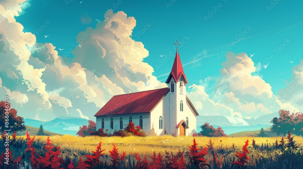 Banner background of Church Day theme banner design for microstock, no ...