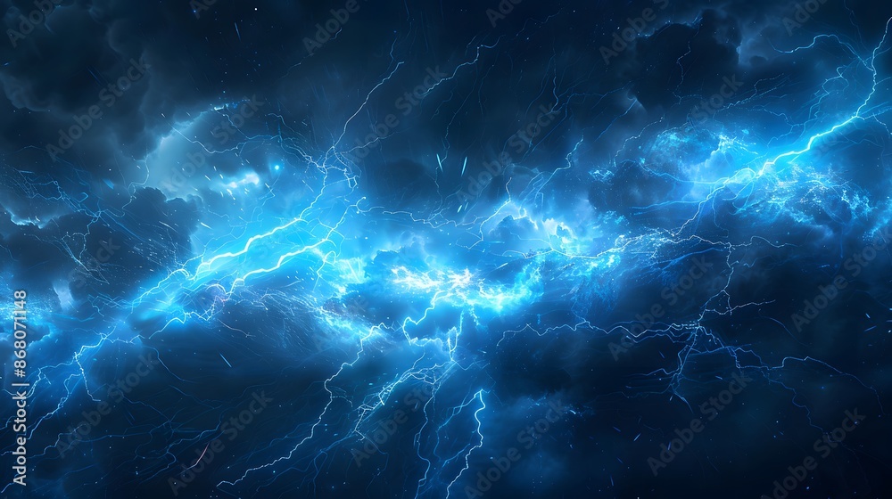Blue lightning background, dark blue color, a lightning effect ...