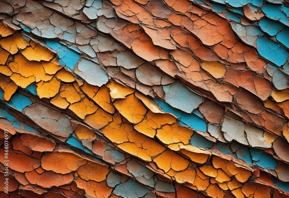 rough texture flaking paint surface, peeling, chipping, coating, uneven ...