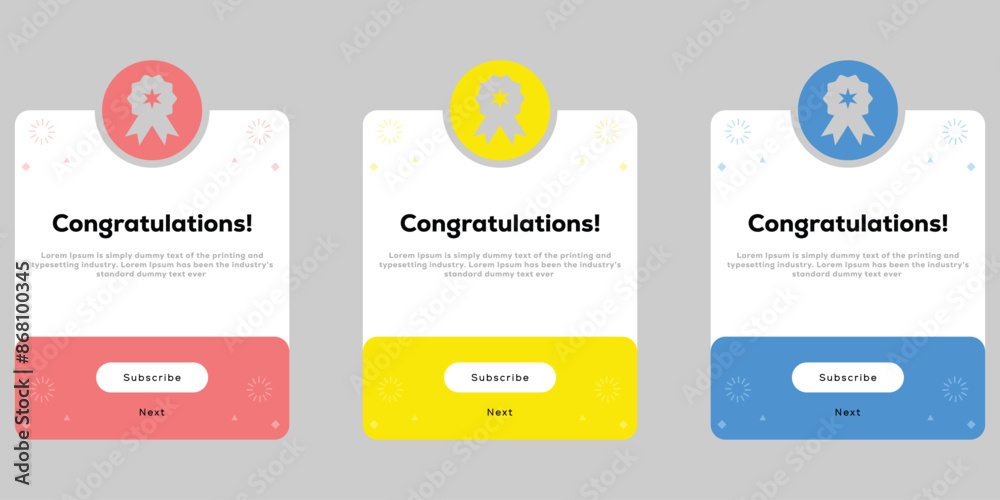 Congratulation pop up notification icon. Congratulation flash message ...