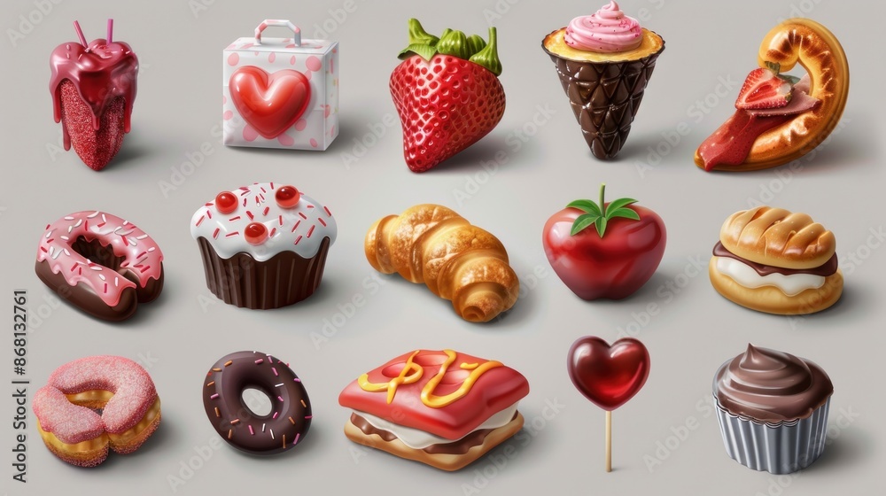 Collection unhealthy food junk food, Fast Food, obesity food ...