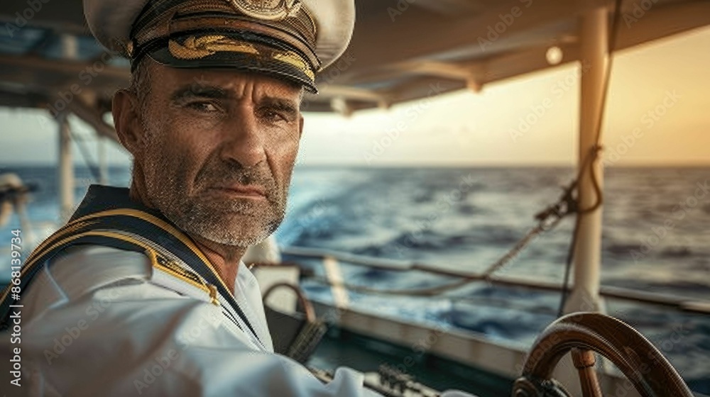 The picture of the military working as the marine captain for sailing ...