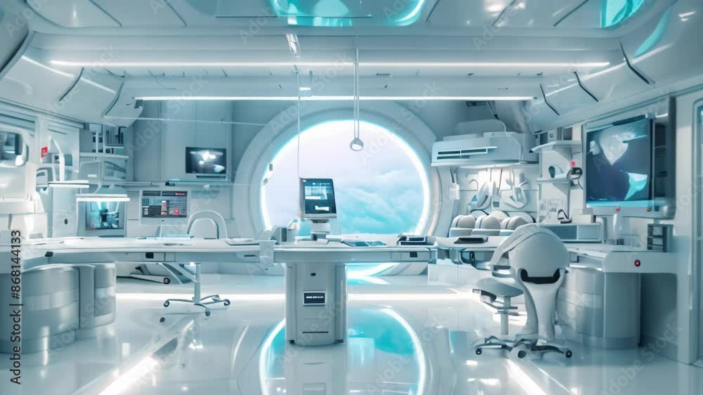 A glimpse into a modern medical room with cutting-edge technology and ...