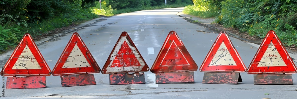 Diverse workplace prohibition signs for safety and regulatory ...