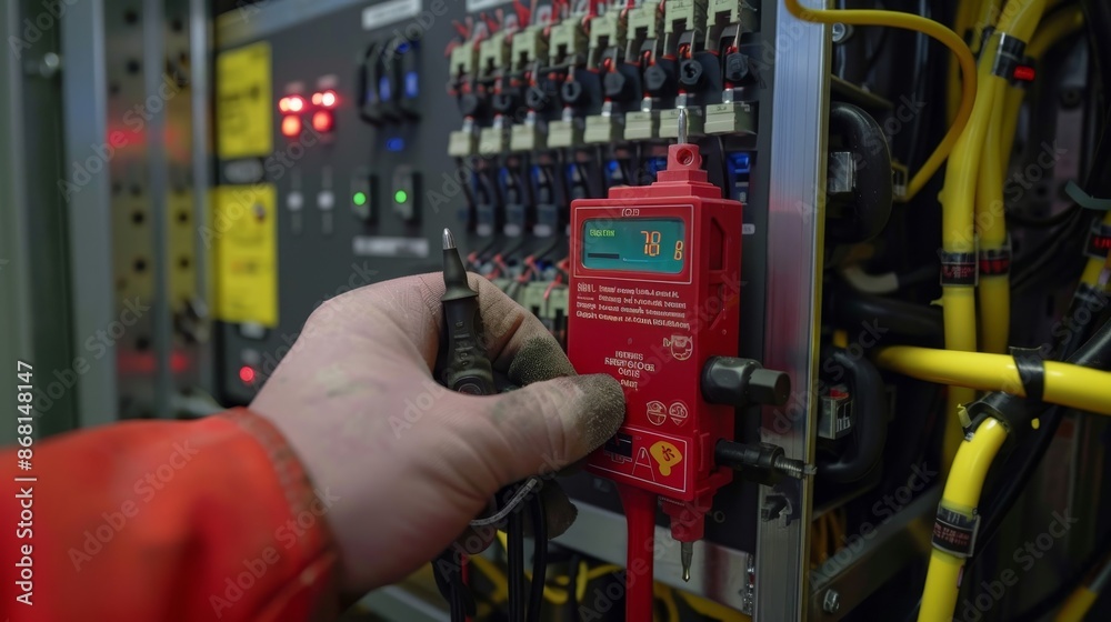 Visual signs depicting safety precautions for electricians to ensure ...