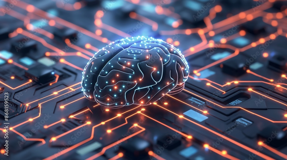 Neural circuit and electronic cyber brain in a quantum computing system, concept of artificial ...