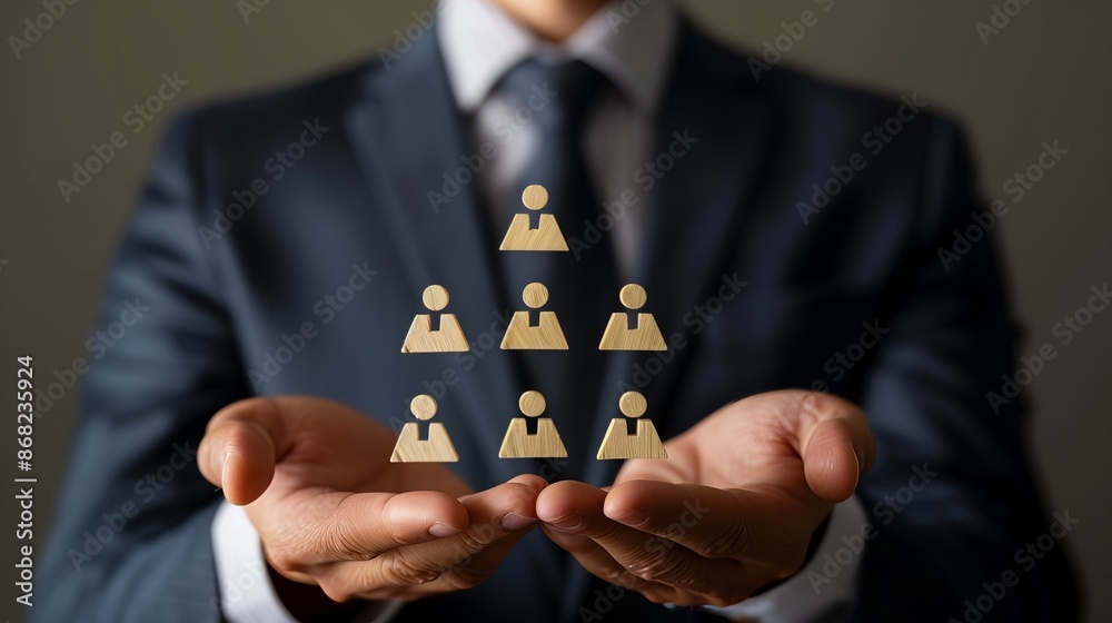Organizational structure concept. Teamwork organization and business ...