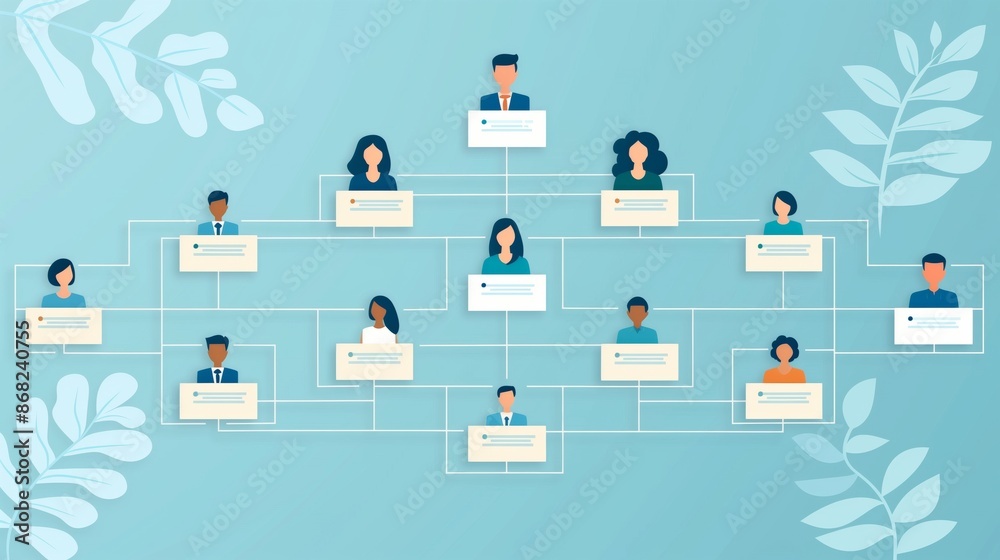 Organizational structure concept. Teamwork organization and business ...