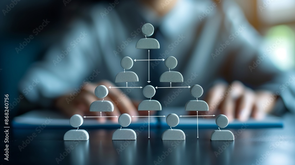 Organizational structure concept. Teamwork organization and business ...