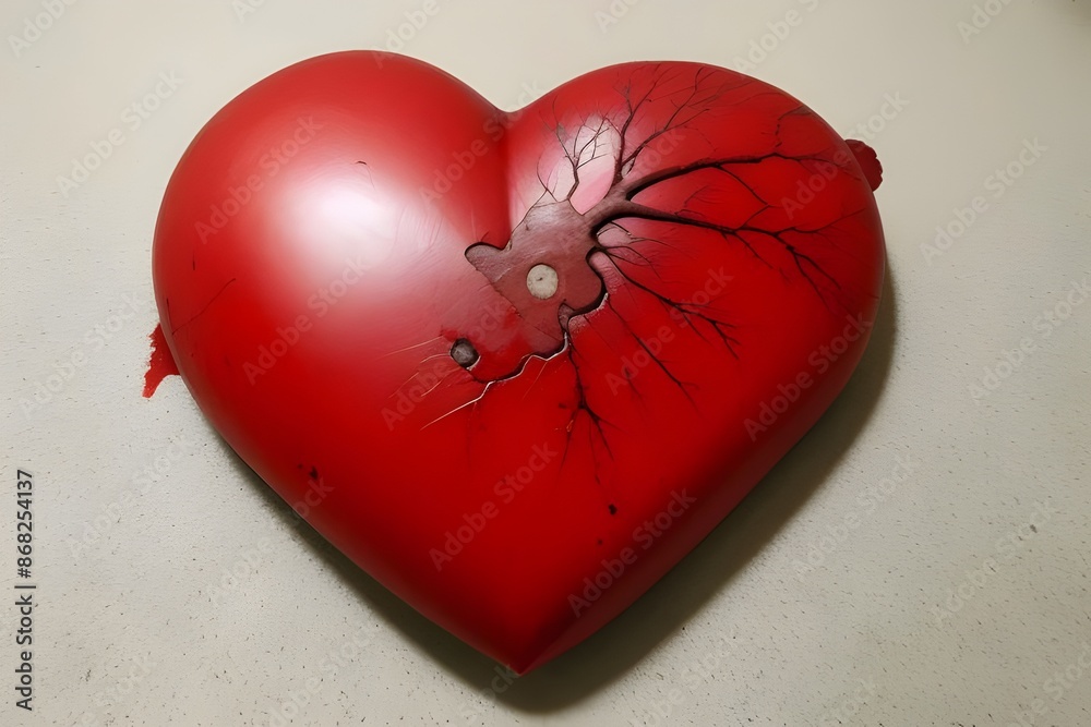 a 3d illustration of a red bleeding heart. Blood, Realistic, Anatomical ...