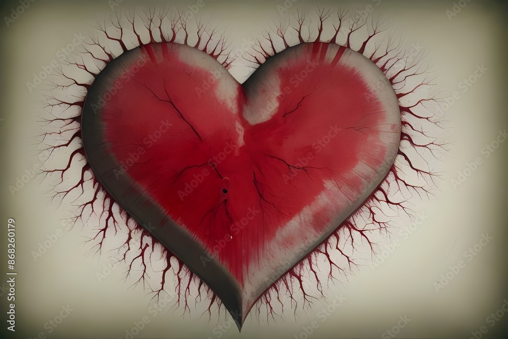 a 3d illustration of a red bleeding heart. Blood, Realistic, Anatomical ...