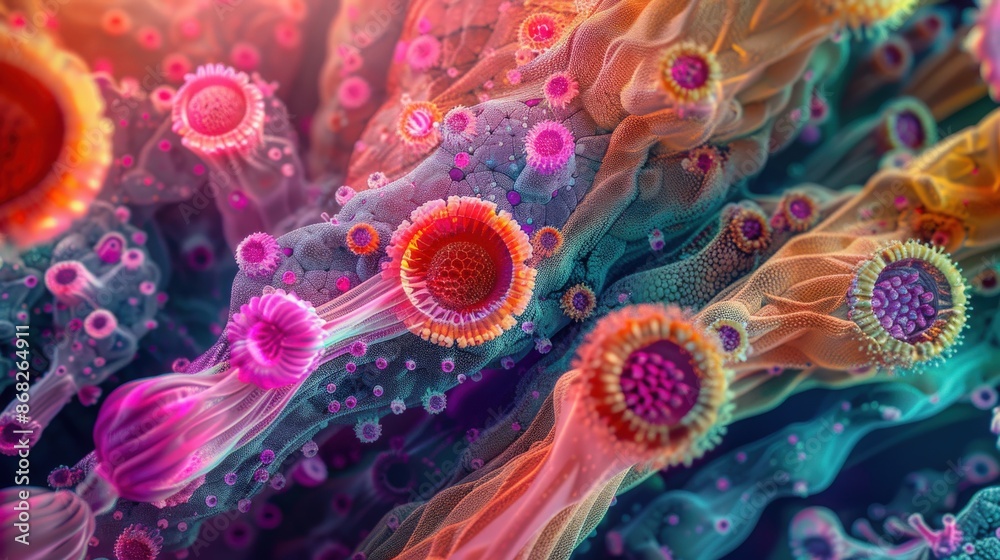 High-resolution macro photography view of cells from a scanning ...