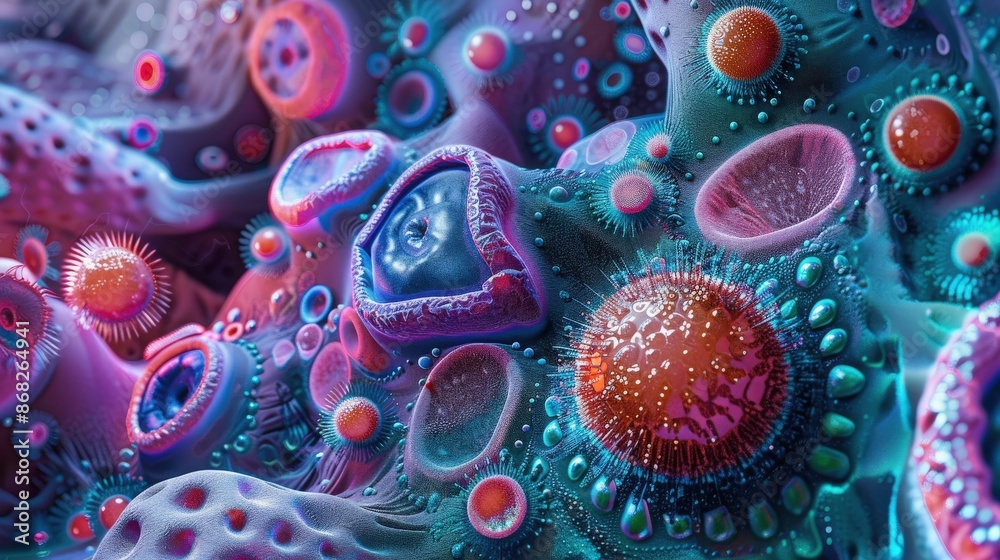 High-resolution macro photography view of cells from a scanning ...