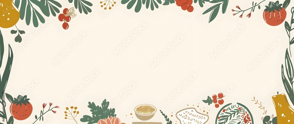 Minimalist Passover Doodle Page Print Border Design for Modern Stock ...