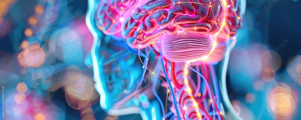 Detailed depiction of reflex arc with highlighted nerve pathways ...