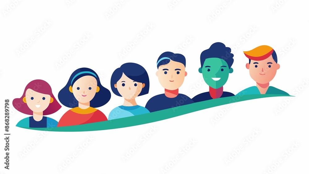 People, Facial Features, Abstract, Elongated view of small group of ...