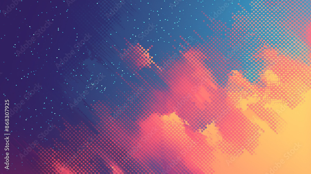 Dither bitmap texture. 8 bit electronic arcade game graphic, horizontal ...