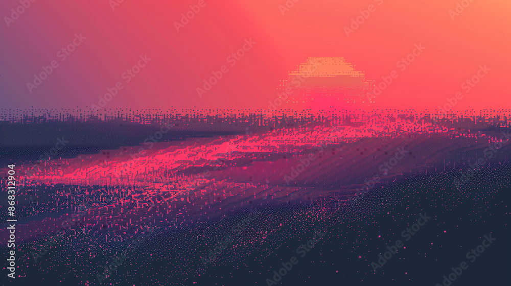 Dither bitmap texture. 8 bit electronic arcade game graphic, horizontal ...