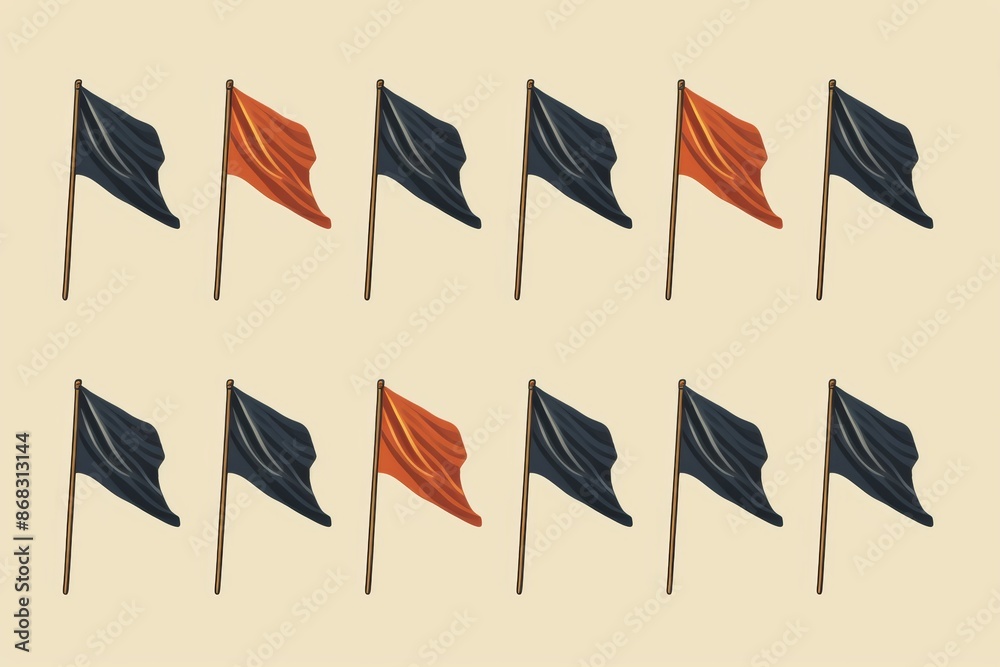 Realistic vector illustration of german flags on a clean white ...