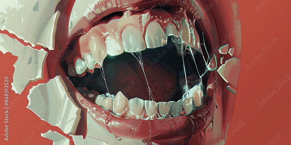 Cracked teeth are the sharp shards of discomfort, sending jolts through the jaw: Illustrate a ...