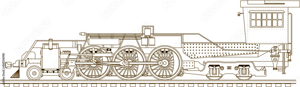 Vector silhouette illustration sketch ethnic vintage classic old steam ...