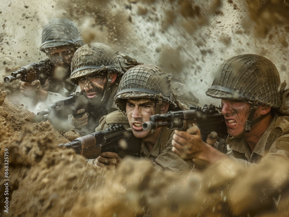 Israeli Soldiers Engaged in Intense Trench Warfare Under Heavy Enemy ...