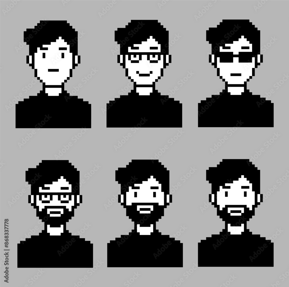 Male pixel art character logo icon vector Stock Vector | Adobe Stock