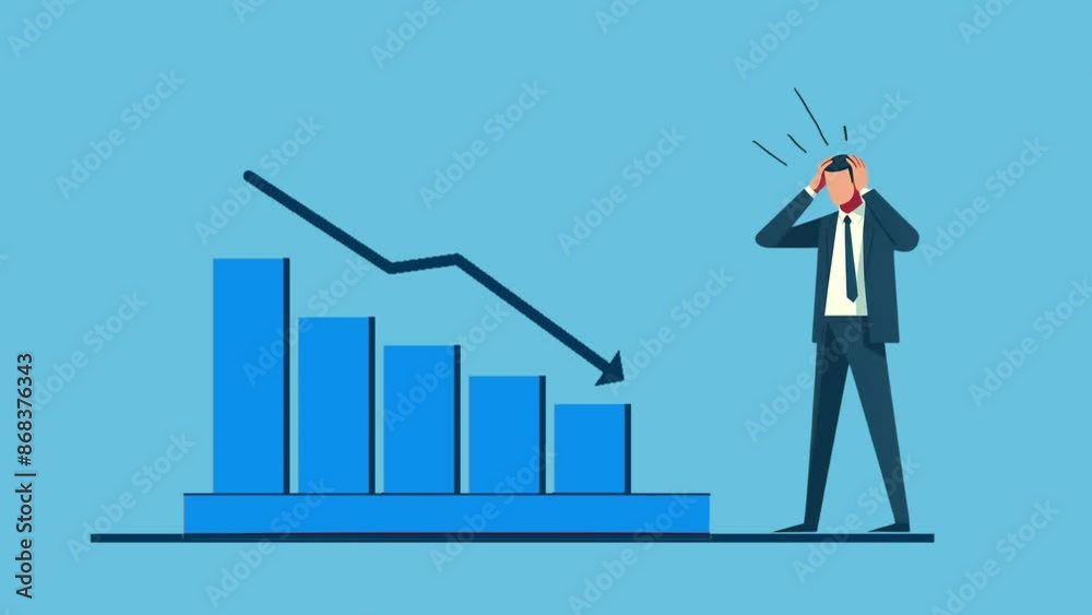 graphic animation with dark blue annotation arrows on a bright ...