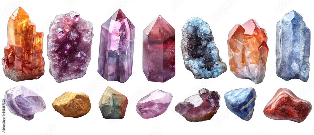 Set of Goddess Stones on a transparent background, mineral, gemstone ...
