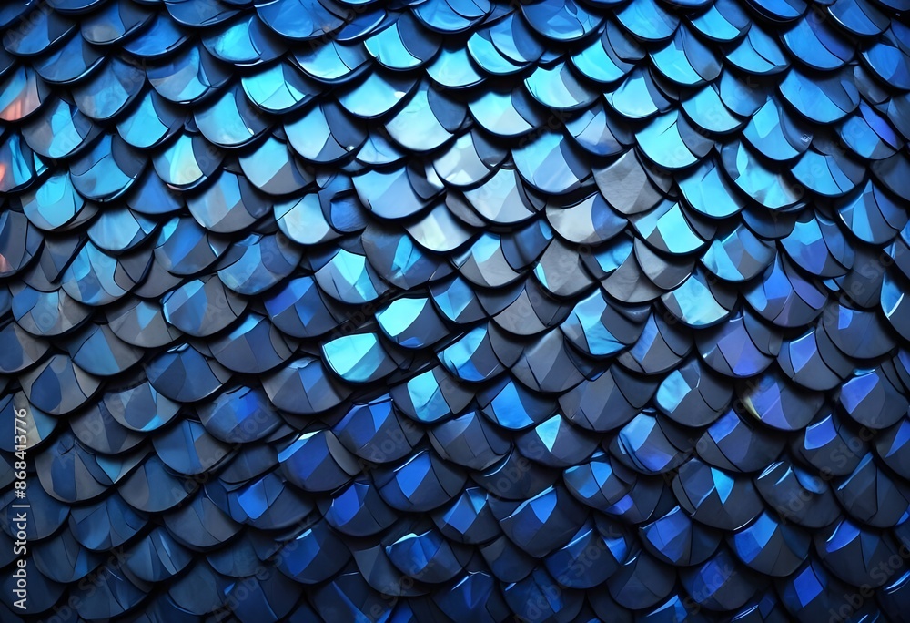 Overlapping blue and gray scales, resembling the texture of a fish or ...