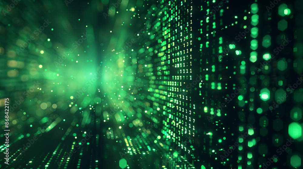 Retro-inspired tech background featuring a green monochrome phosphor ...