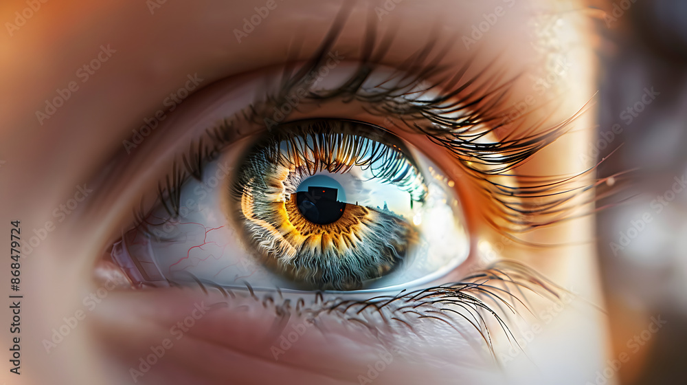 Impact of Light Pollution on Health: Close-Up of Dilated Human Eye ...